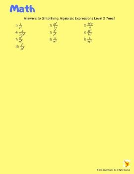 Simplifying Algebra Expressions Level EE A By Arisen Phoenix