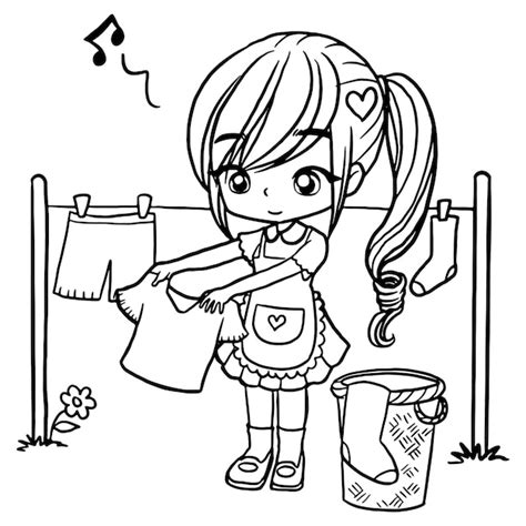 Kung Fu Chico Dibujos Animados Garabato Kawaii Anime Colorear Página