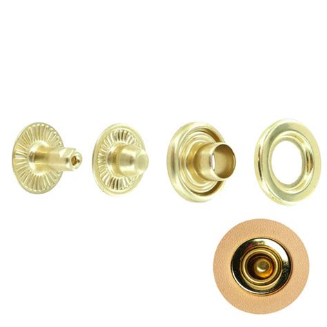 Open Hole Snap Fasteners Natural Brass Solid Brass 50 Sets Per Bag