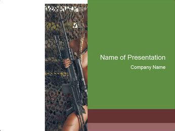 A Woman Holding A Rifle Powerpoint Template PowerPoint Template Backgrounds Google Slides