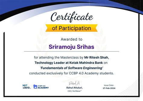 Srihas Sriramoju On Linkedin Nxtwave Ccbpian Softwareengineering Rahulattuluri The