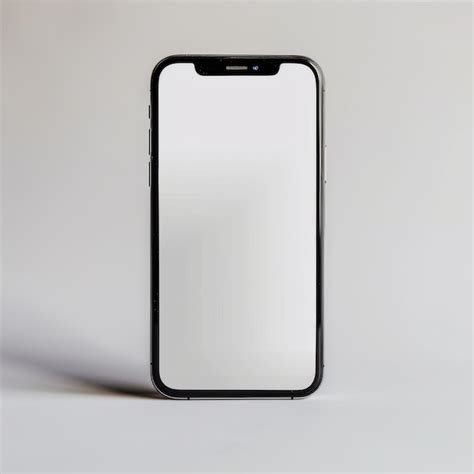Modern Smartphone With Blank Screen On Plain Background Premium Ai
