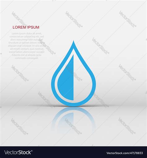 Water Drop Icon In Flat Style Raindrop On White Vector Image