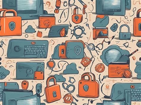 Premium Ai Image Flat Illustration Of Internet Security Seamless Pattern