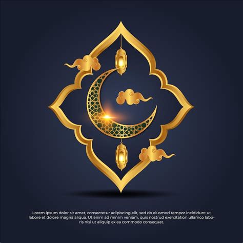 Eid Al Adha Mubarak Islamitische 3d Blauwe Gouden Mooie Maan Lamp