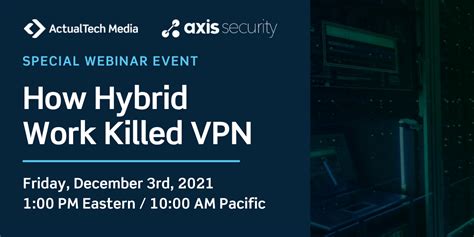 It Webinar How Hybrid Work Killed Vpn Ironically A Boost In Remote W