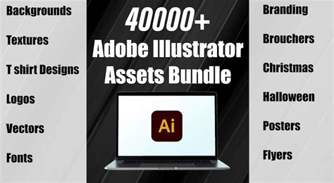 40000 Adobe Illustrator Assets Bundle Ai Graphic Elements Templates Vectors Brushes Design