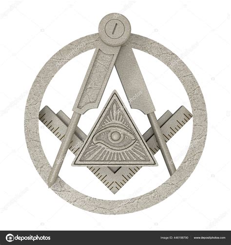 Masonic Freemasonry Stone Square Compass All Seeing Eye Pyramid