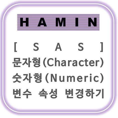 Sas 문자형character 숫자형numeric 변수 속성 변경하기 한 사람당 하나의 우주