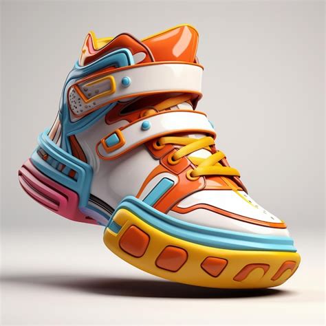 Premium Photo 3d Cartoonic Charachter Shoes In White Background