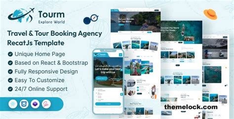 Tourm Travel And Tour Booking Agency Reactjs Template Premium Themes And Templates