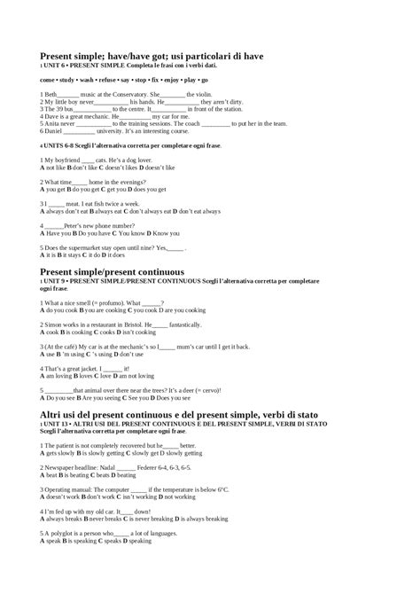 Esercizi Inglese B2 Esercizi Di Inglese Docsity