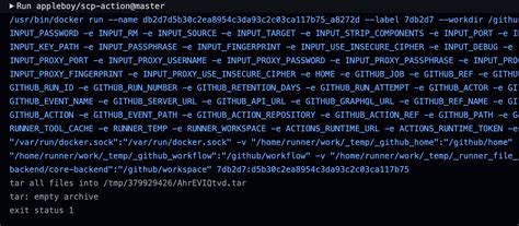 Error Empty Tar Archive · Issue 74 · Appleboyscp Action · Github