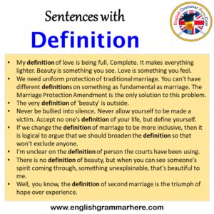 Sentences With Definition Definition In A Sentence In English Sentences For Definition