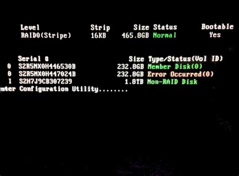 How To Clear Raid Error Occurred0 Member Disk Message Super User