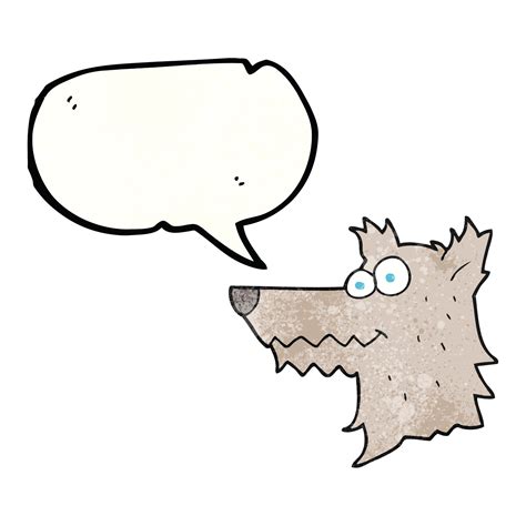 Hand Speech Bubble Textured Cartoon Wolf Head 45111698 Png