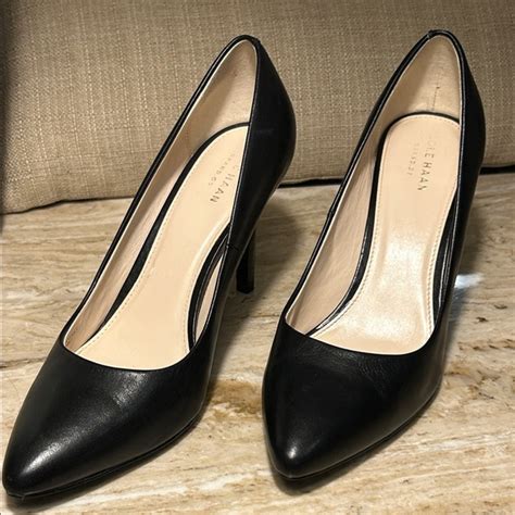 Cole Haan Shoes Cole Haan Grand S Black Leather Heels 8b Poshmark