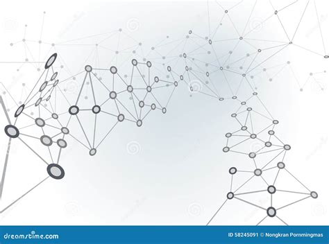 Abstract Molecule Structure On Light Gray Color Background Vect Stock Vector Illustration Of