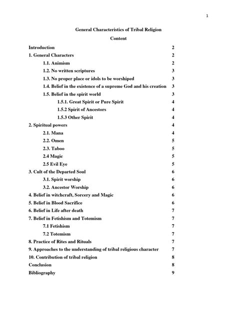 General Characteristics Of Tribal Religion 2nd Pdf Witchcraft God