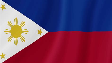 Philippines Waving Flag Philippine Realistic Flag Animation Close Up