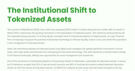 The Institutional Shift To Tokenized Assets