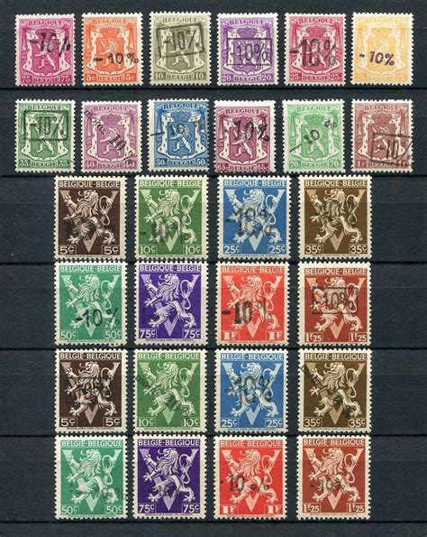 België 1946 Uitgifte Van Acker 10 VOLLEDIGE set met kleine