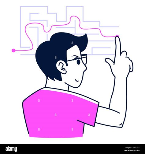 Flat Vector Illustration Of Man Finding Solutions Concept Business