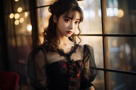 Premium Photo Portrait Of Beautiful Japanese Young Women Wearing