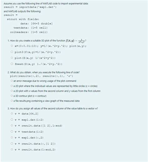Solved Assume You Use The Following Line Of MATLAB Code To Chegg