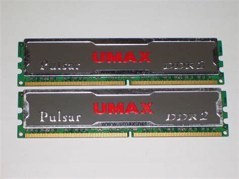 ヒートスプレッダ装備 Umax製 Pc2 6400 Ddr2 800 4gb 2gb×2枚 完動品 送料140円2gb｜売買された