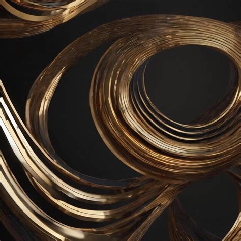 Premium Photo Metal Curve Geometry With Dark Background 3d Rendering
