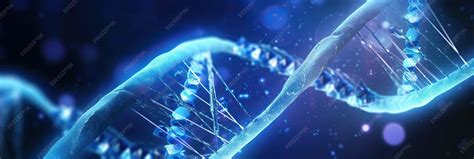 Premium Ai Image Banner Human Dna Structure With Blue Helix Virtual Modeling Of Chemical
