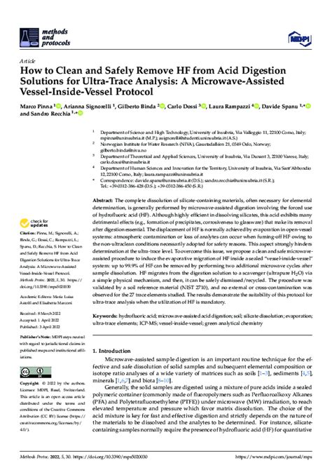 Pdf How To Clean And Safely Remove Hf From Acid Digestion Solutions For Ultra Trace Analysis