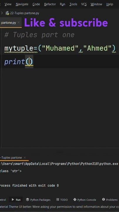 Tuples In Python Shorts Shortsfeed Shortvideo Subscribe Python Youtube