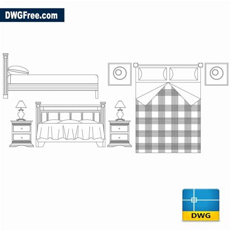 Bed 2d Cad Block Image To U