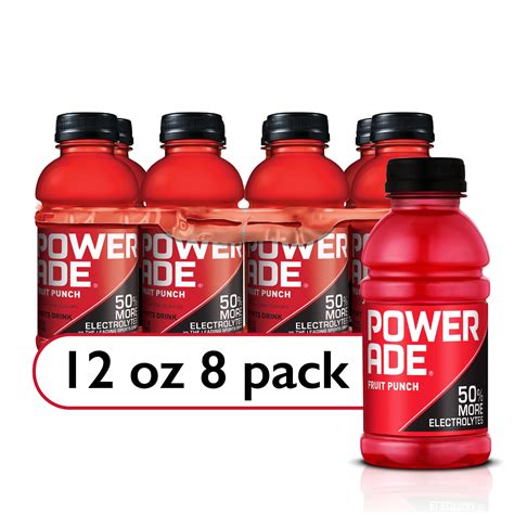 Powerade Fruit Punch Bottled Electrolyte Sports Drink 12 Fl Oz 8