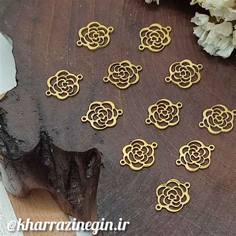 پلاک گل رز کوچک خرازی نگین