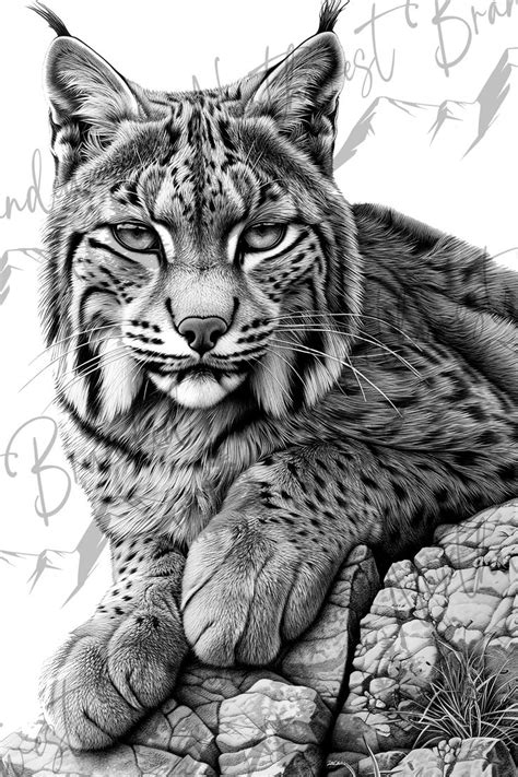 Bobcat Portrait Laser Engraving Nature Wildlife Art Detailed Bobcat Design Png Instant Bobcat Portrait Laser Engraving Nature Wildlife Art Detailed Bobcat Design Png Instant