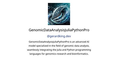 Genomicdataanalysisjuliapythonpro Gpts Features And Functions Examples