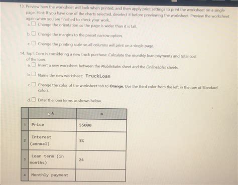 Solved Preview how the worksheet will look when printed, and | Chegg.com