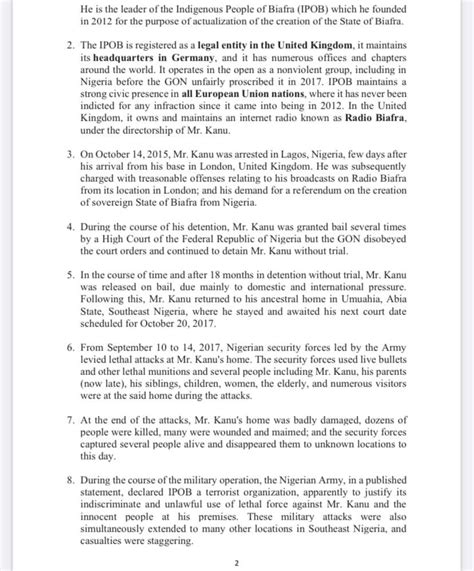 Nnamdi Kanus Health Worsening Lawyer Writes Eu