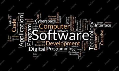 Premium Vector Word Cloud Background Concept For Software Computer