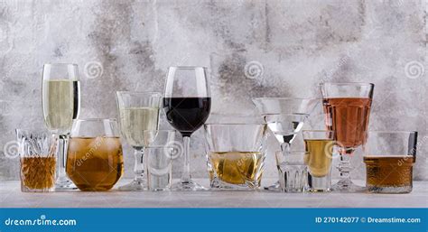 Assortment Of Various Alcohol Drinks Stock Image Image Of Wine Party