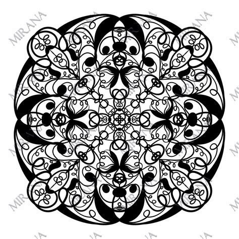Мандала раскраска антистресс арт терапия принт для печати цифровой рисунок Милена Иванова