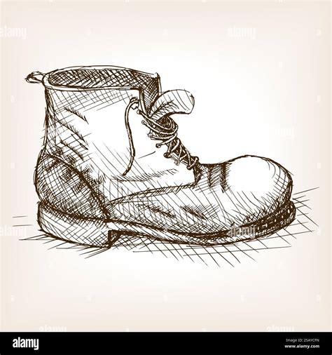 Old Boot Hand Drawn Sketch Style Vector Stock Vector Image And Art Alamy