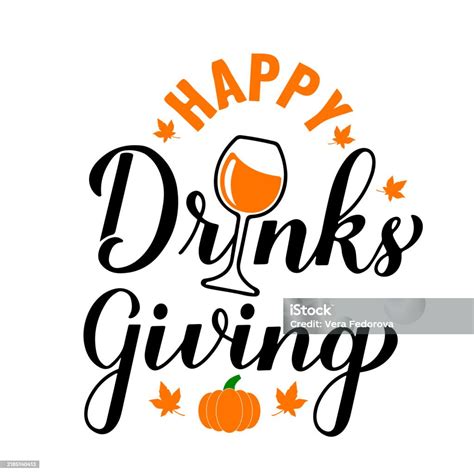 Happy Drinksgiving 서예 레터링 재미있는 추수 감사절 인용문 인사말 카드 타이포그래피 포스터 배너 전단지 스티커 셔츠 디자인 등을 위한 벡터 템플릿 유머에