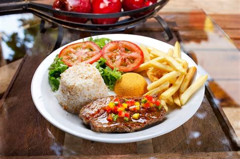 Picanha Frites Salade Et Catupiry Photo Premium