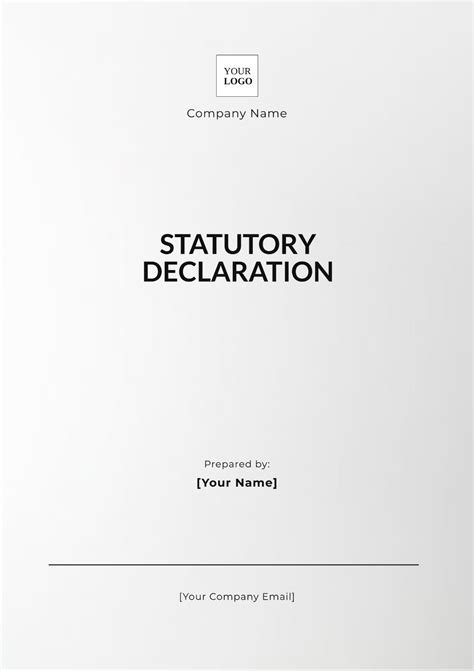 Free Statutory Declaration Template To Edit Online