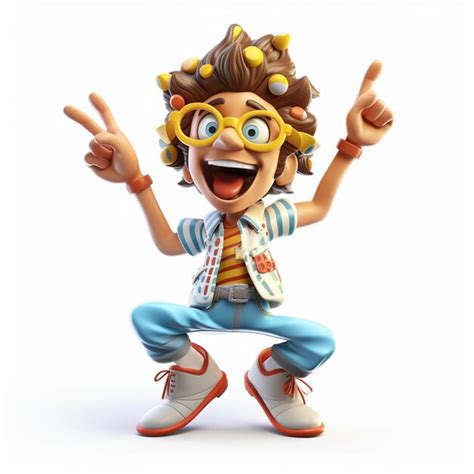 Premium Photo Cartoon Character Of A Man With Glasses And A Tie And A