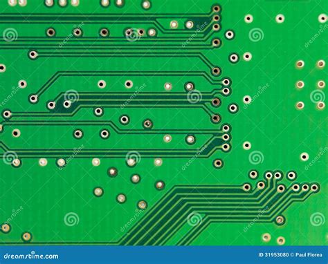 Green Printed Electronic Microcircuit Stock Photo Image Of Components Informatical